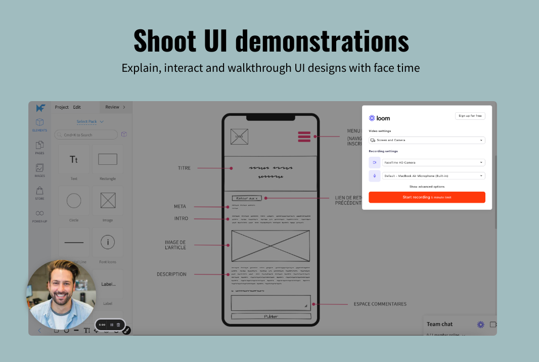 Record UI demo videos powered by Loom - MockFlow